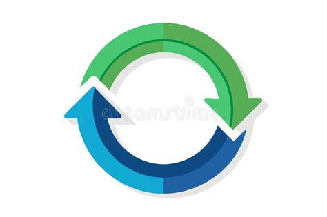 Dynamic Green Circular Arrow Cycle Icon Stock Vector Illustration Of Document Text 369877873