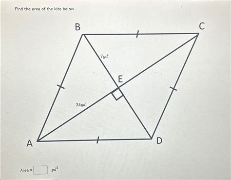 Solved Find The Area Of The Kite Below Chegg Com