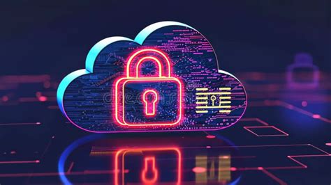 A Vibrant Digital Representation Of A Cloud With A Lock Illustrating The Concept Of Secure Data