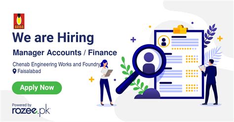 Manager Accounts Finance Job Faisalabad Chenab Engineering Works