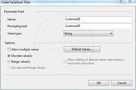 สร้าง Parameter และ Formula Fields บน Crystal Reports Vbnetc
