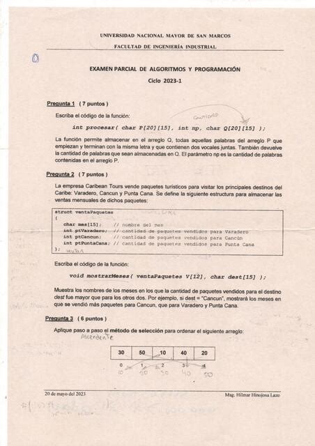Examen parcial de algoritmos y programación Fressia Bernaola uDocz