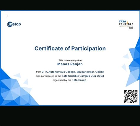 Manas Ranjan Tripathy On Linkedin Tata Tatacruciblecampusquiz