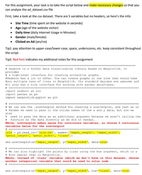 Solved We Need To Use Ad Dataset Csv To Replace Chegg Com
