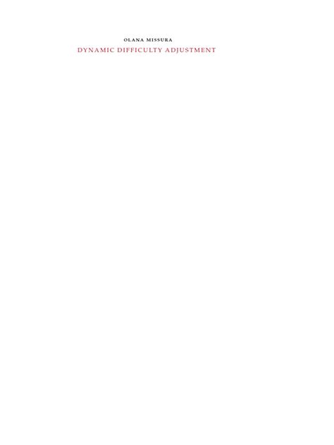 Dynamic Difficulty Adjustment Pdf Cluster Analysis Learning