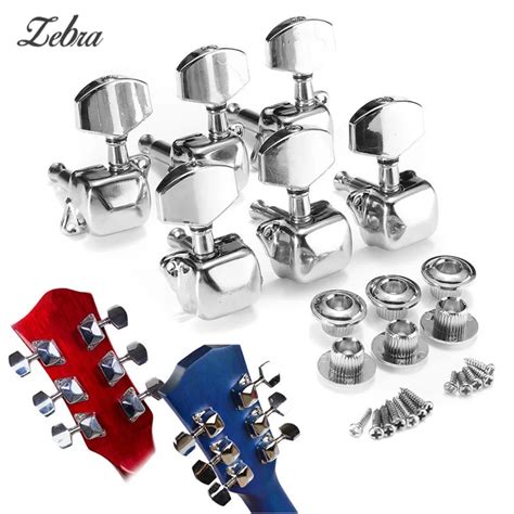 Hot Zebra PCS Acoustic Guitar Tuning Pegs Guitar String Semiclosed Tuning Pegs Tuners Machine