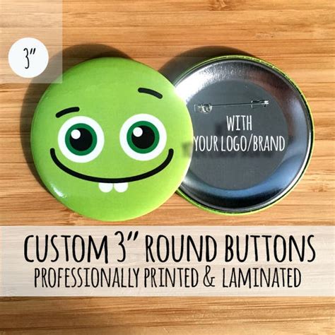 custom button pins 3 inches etsy