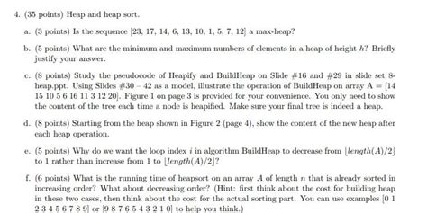 Solved 4 35 Points Heap And Heap Sort A 3 Points Is