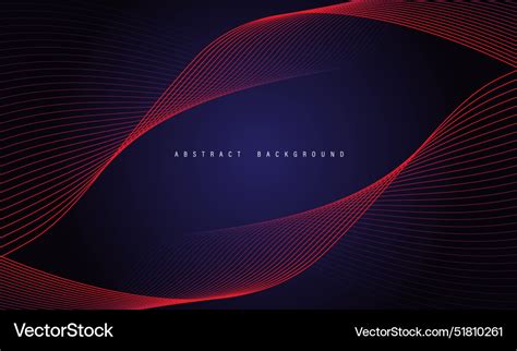 Abstract Red Line Wave Curve On Blue Design Vector Image