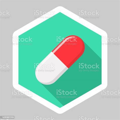 빨간 알약 캡슐 의학 벡터 마크 기호 녹색 스타일 화이트 스트로크 디자인 격리된 아이콘입니다 1위에 대한 스톡 벡터 아트 및