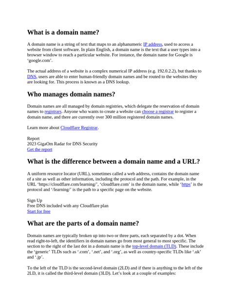 What Is A Domain Name Pdf Domain Name Domain Name Registrar