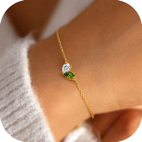 Turandoss April And August Birthstone Bracelet For Women Created Diamond