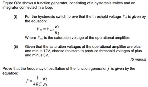 Solved Figure Q2a Shows A Function Generator Consisting Of