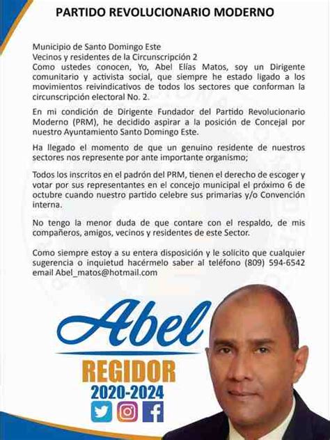 abel matos hace oficial su precandidatura gala oriental