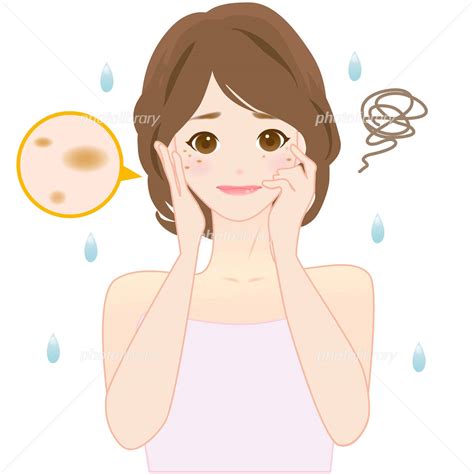 女性 肌のトラブル シミ 皺 イラスト素材 2671254 フォトライブラリー Photolibrary