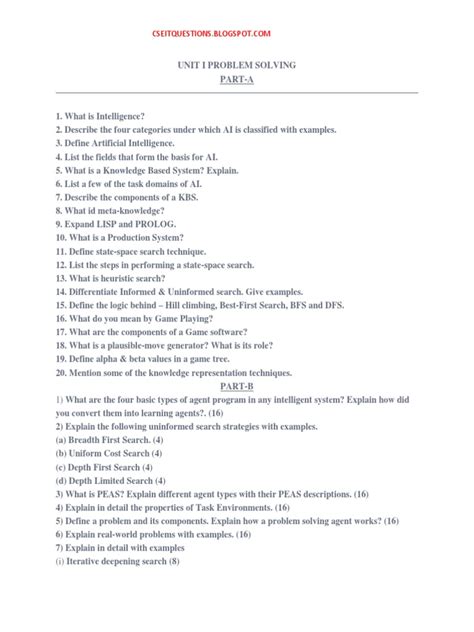 Cs6659 Artificial Intelligence Pdf Parsing Artificial Intelligence