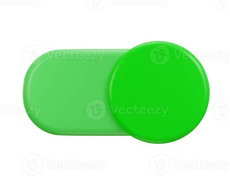 3d Toggle Switch Button On Icon In Green Color Or Set Of Switcher Slider Button Icon