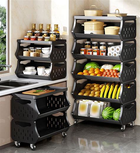 Joybos® 5 Tier Metal Stackable Storage Cart With Wheels In 2024 Joybos® 5 Tier Metal Stackable Storage Cart With Wheels In 2024