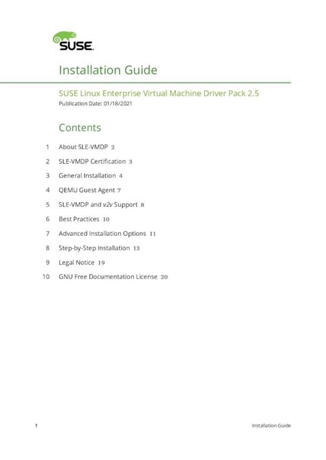 PDF Installation Guide SUSE Linux Enterprise Virtual Machine SUSE Linux Enterprise