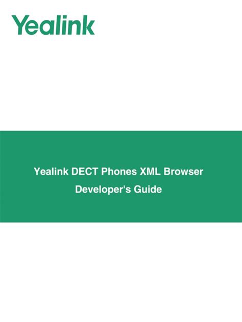 yealink dect phones xml browser developer s guide v1 5 pdf xml