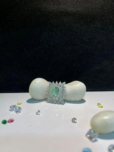 Alloy Party Wear Women Silver Light Green Ring At Rs 274piece In