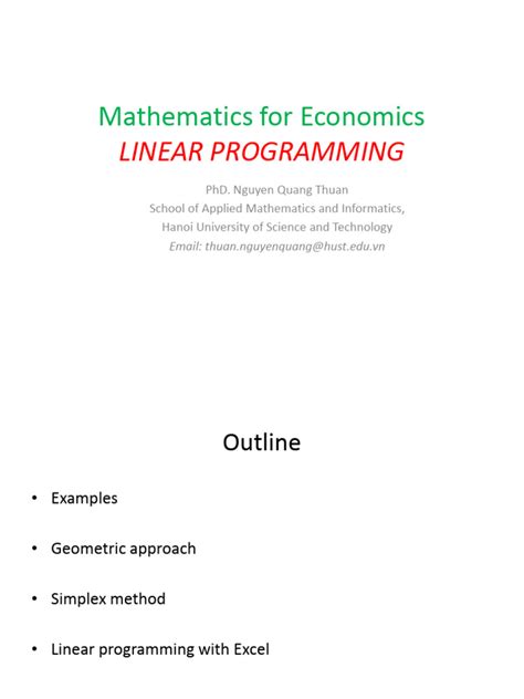 Linear Programming Pdf