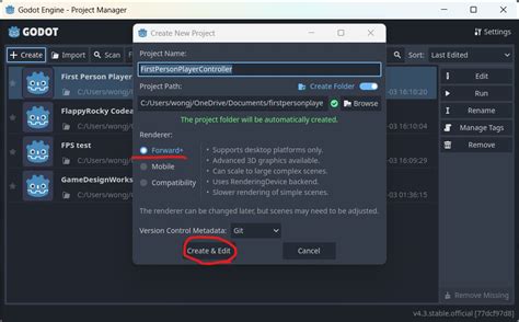 Godot First Person Player Controller