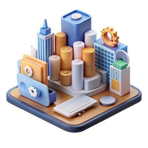 3d Cityscape Data Visualization And Urban Planning 56088953 Png