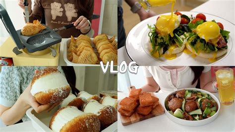 Video Sub 3가지맛 붕어빵 만들기 난자 완스 And 멘보샤 우유생크림 도넛 에그베네딕트 요리 베이킹 브이로그