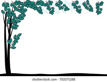 Vector Drawing Tree Border Stock Vector Royalty Free Shutterstock