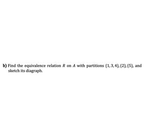 Solved B Find The Equivalence Relation R On A With