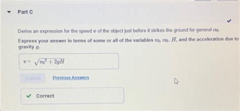 Solved An Object Is Projected With Initial Speed Vo From The