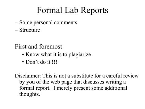 PPT Formal Lab Reports PowerPoint Presentation Free Download ID