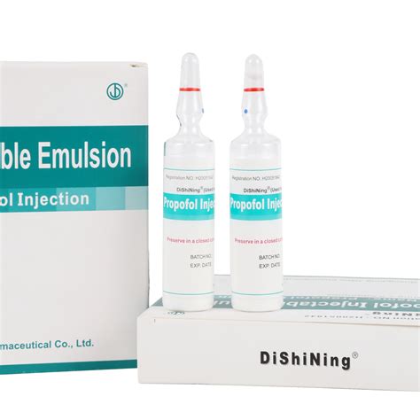 Propofol Injectable Emulsion 10ml 20ml Cphi Online