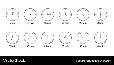 A Set Of Timers Clock Stopwatch Icons Countdown Vector Image