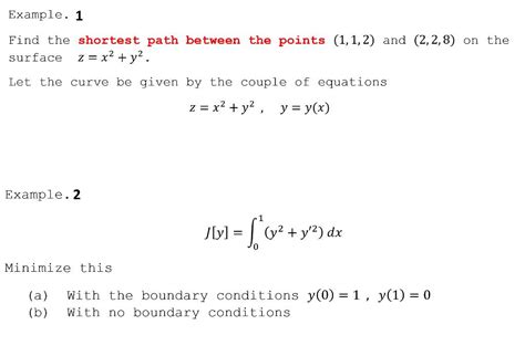 Solved Example Find The Shortest Path Between The Points Chegg
