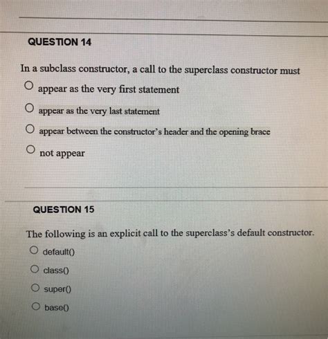 Solved Question 1 Constructors Are Not Inherited True O