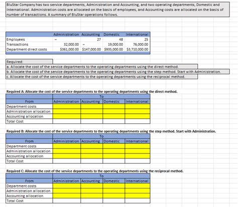Solved Please Fill Out The Tables And Provide The Answers To