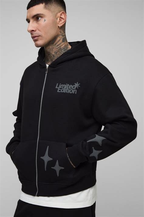 Mens Graphic Zip Up Hoodies Boohooman Uk