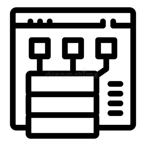 Data Server Connecting To Website Interface With Content Management System Stock Illustration