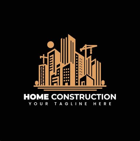 건설 로고 디자인 프리미엄 벡터