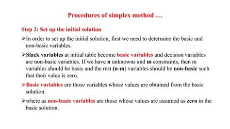 Simplex Method Material For Operation Pptx