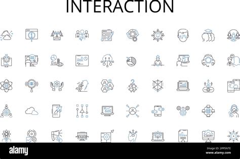 Interaction Line Icons Collection Customer Service Salesmanship Negotiation Relationship