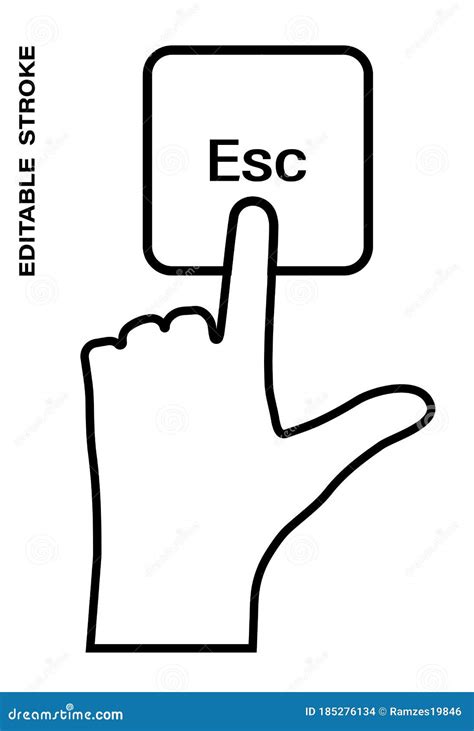 Esc Button Or Escape Button Icon Doodle Hand Drawn Outline Line Drawing Clipart Symbol Cartoon