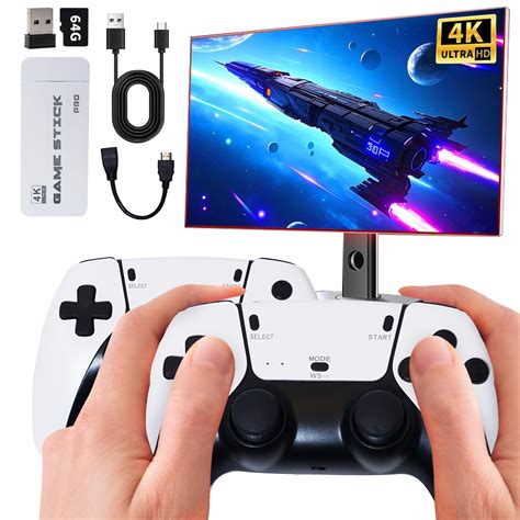 Wireless Retro Game Console Stick 4kretro Game Stick With Built In 20 Emulators 20 000 Games