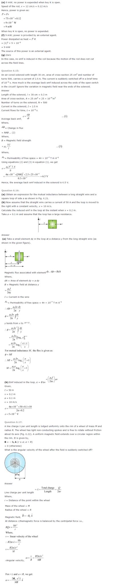 Ncert Solutions For Class 12 Physics Chapter 6 Electromagnetic Induction