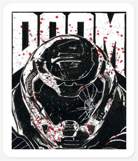Dooom Dooom Eternal Doomslayer Stickers Sold By Ernestodbenjamin