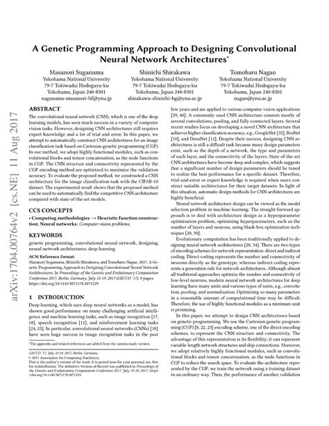 A Genetic Programming Approach To Designing Convolutional Neural Network Architectures A