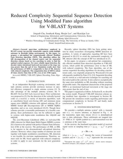 Pdf Reduced Complexity Sequential Sequence Detection Using Modified