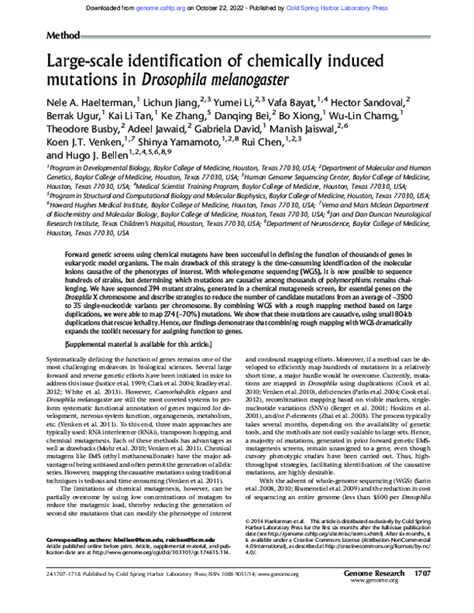 Pdf Large Scale Identification Of Chemically Induced Mutations In